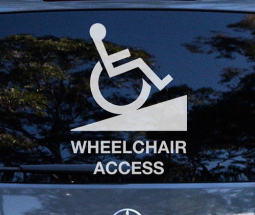 Wheelchair Access Sign Decal Sticker Disability Ramp Access Needed ...