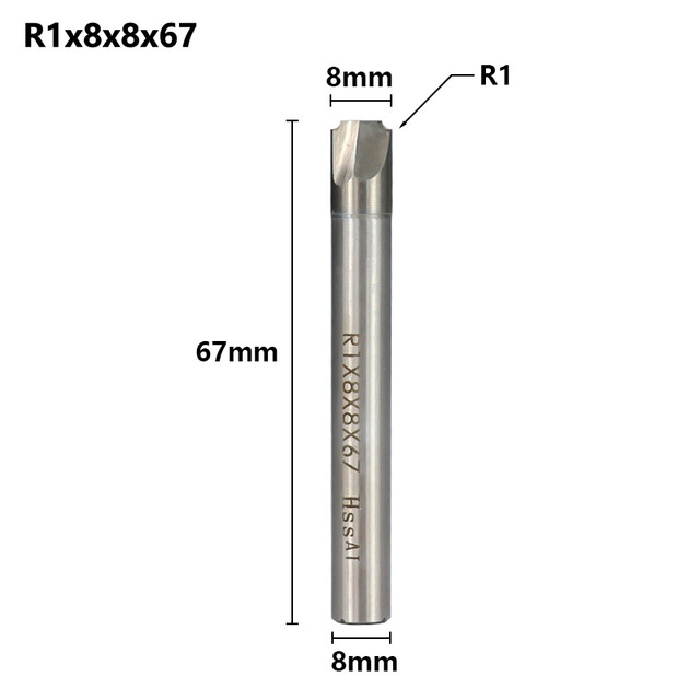 HSS-AL Corner Rounding Radius End Mill R1-R20 Milling Cutter Router ...