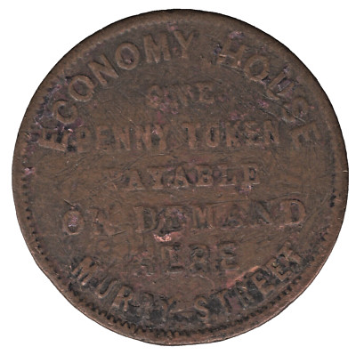 ND(1862) Australia Tasmania 1 Penny Token Joseph Moir Hobart Town Est ...