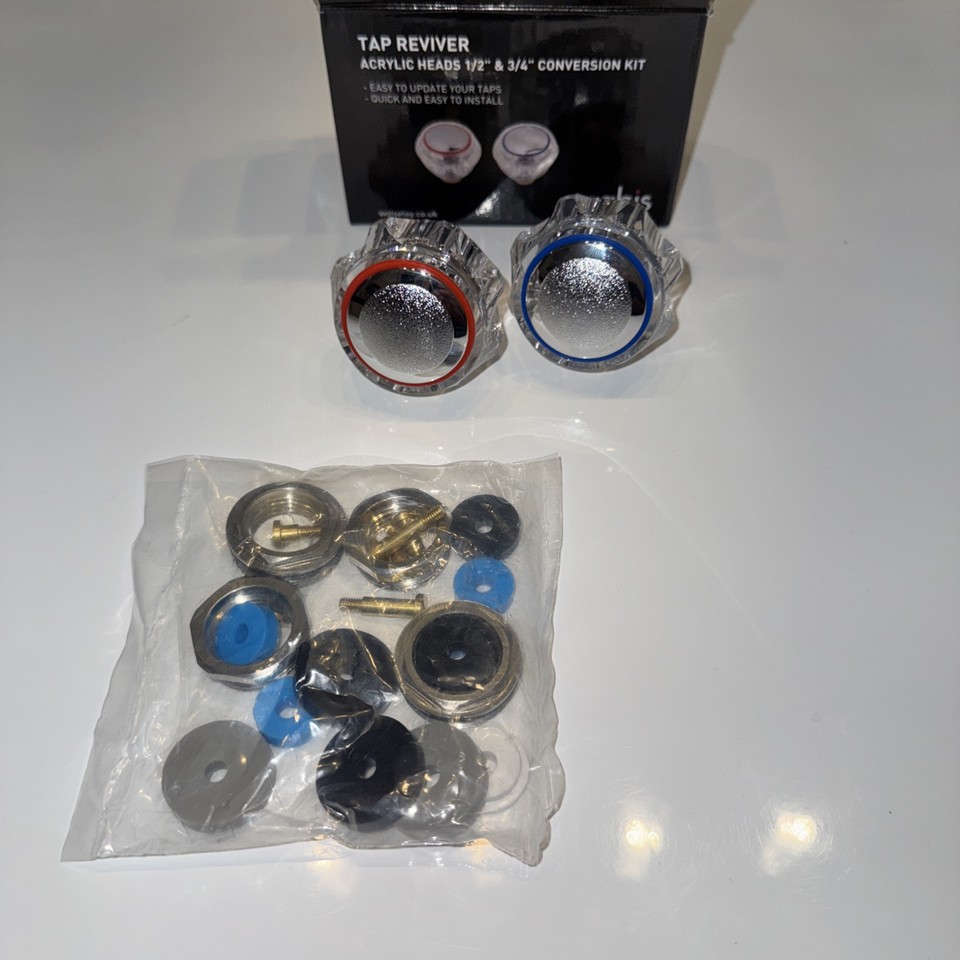 Replacement HOT & Cold TAP Heads 1/2'' & 3/4" Tap Reviver c/w ...