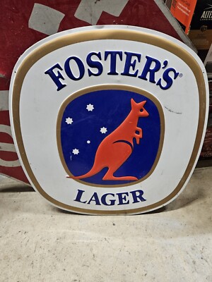 Vintage Foster's Lager Beer Kangaroo Logo Bar Tavern 24" Embossed Metal ...
