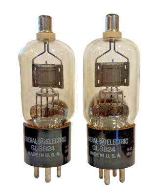 Pair 3B24 GE HV Half-Wave Rectifier Tube - NOS/NIB - Tested GOOD on ...