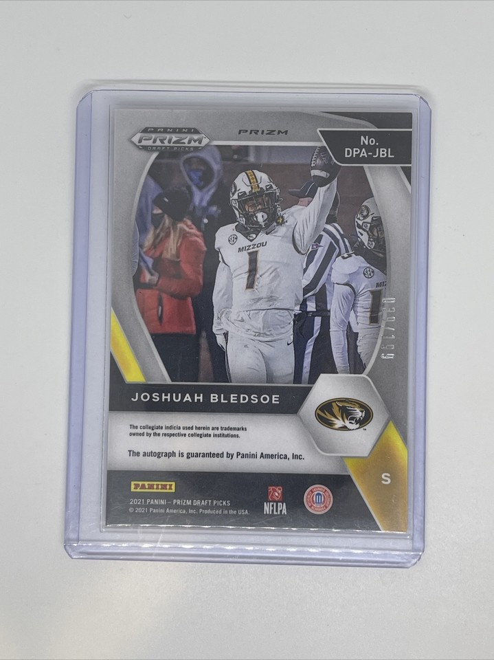 JOSHUA BLEDSOE 2021 Prizm Draft Picks Red Prizm Rookie RC AUTO 039/199 ...