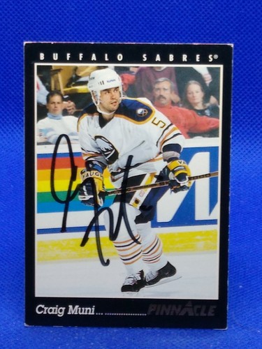 Craig Muni 1993-94 Pinnacle #298 PERSONAL AUTOGRAPH Buffalo Sabres | eBay