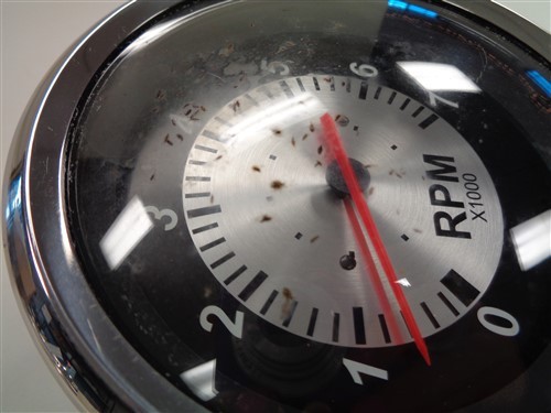 TELEFLEX 781182PDFB OVERSIZED TACHOMETER GAUGE BLACK & SILVER FACE ...