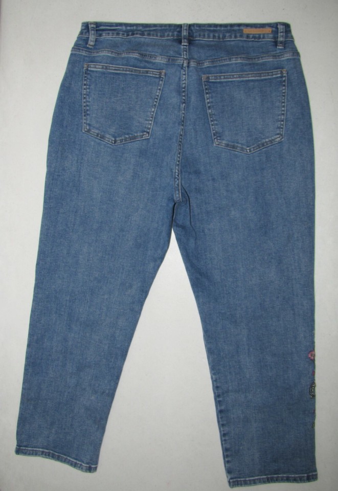 Womens' Soft Surroundings Crop Stretch Jeans. Size 16P Blue. 25 1/2 ...