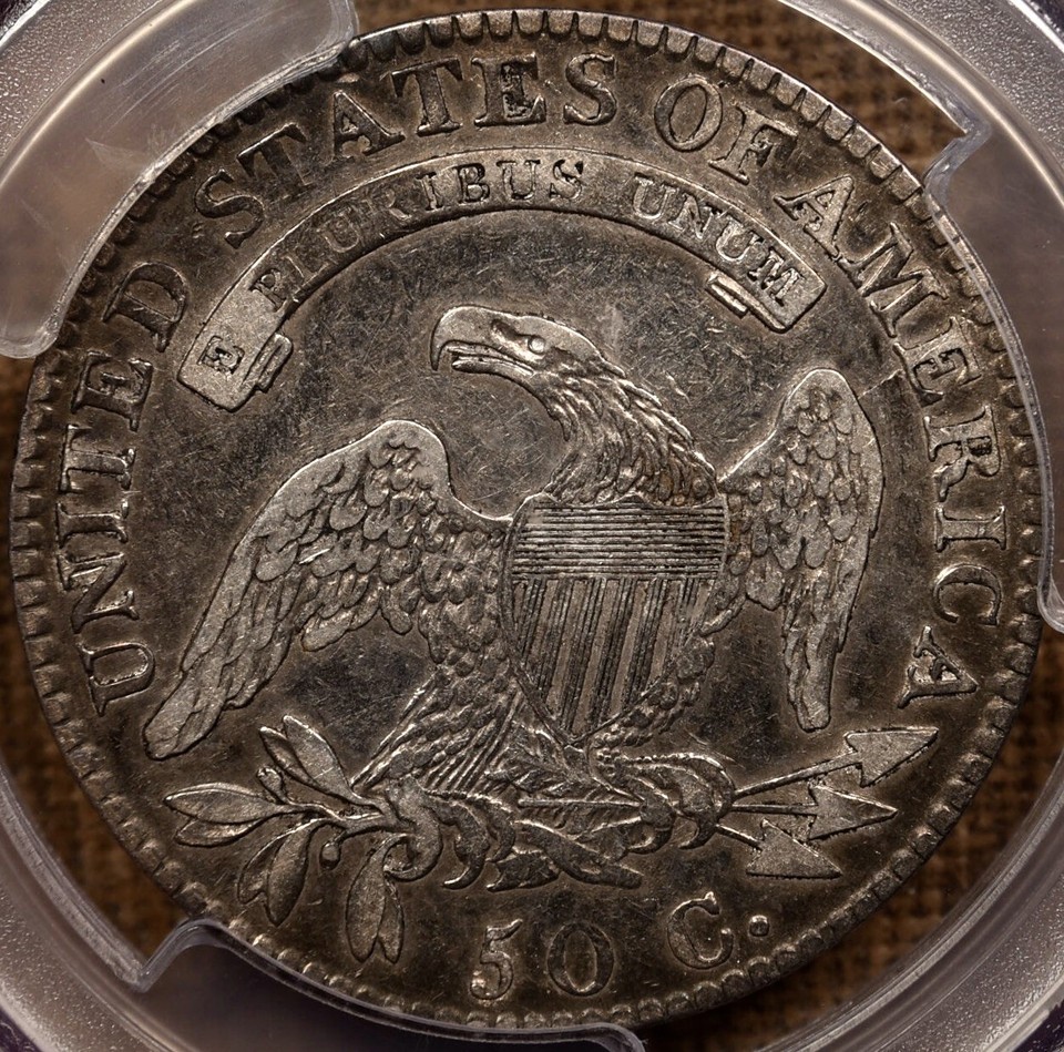 1819/8 O.103 R5 Large 9 Bust half dollar PCGS VF25 crusty LB ...