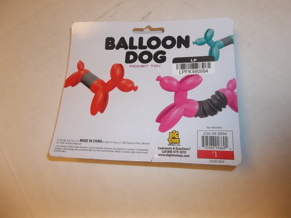 BALLOON DOG Fidget Toy (AQUA) by BIG TIME Bullseye Playground ...