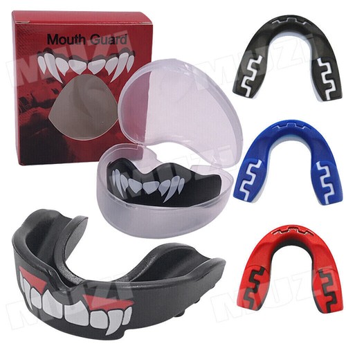 Sports Boxing Mouth Guard w/ Case MMA Karate Rugby Gum Shield Teeth ...