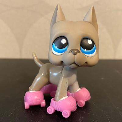 Authentic Littlest Pet Shop #184 Gray Great Dane dog | eBay