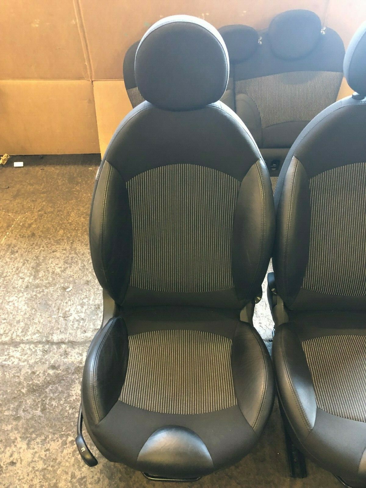 BMW Mini One/Cooper/S Half Leather/Ray Cloth Seats (Black) R55 Clubman ...