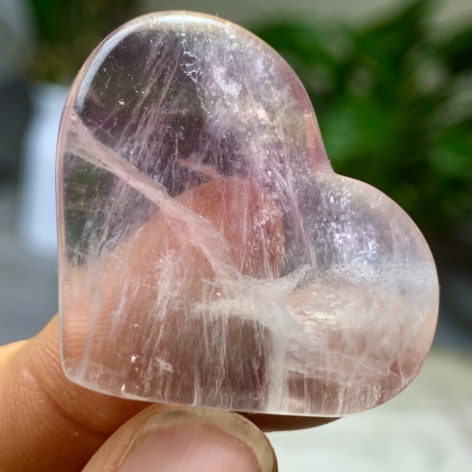 23G Natural fluorite crystal heart-shaped hand polished love specimen ...