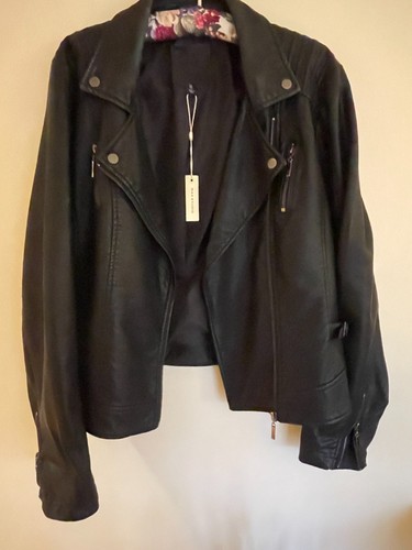 Max Studio Classic Black Faux Leather Moto Jacket. Size XL | eBay