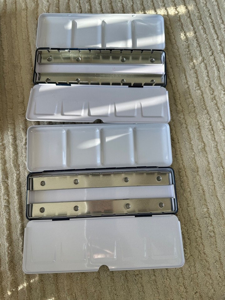 9 MEEDEN &more Empty Watercolor TinPalette, Large Metal Paint Box 12,26 ...