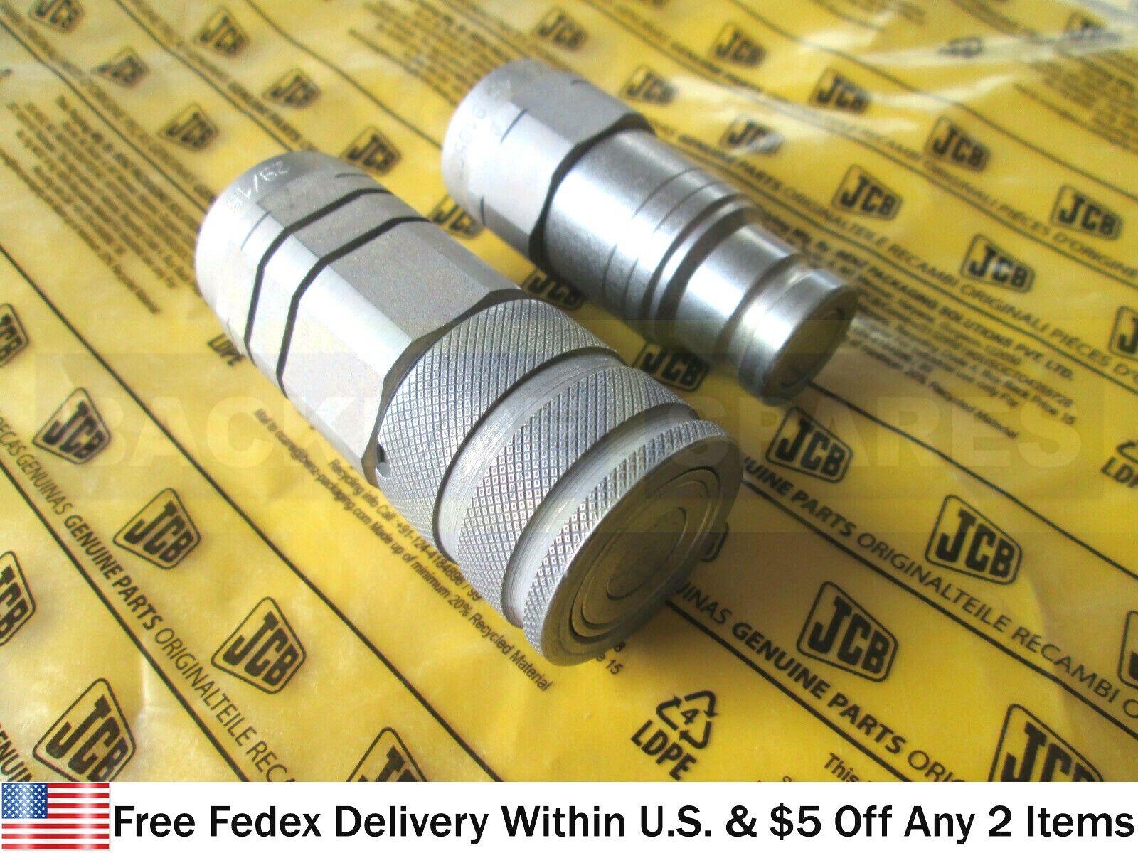 JCB PARTS - GENUINE JCB 1/2"BSP QUICK COUPLER, M/F (PART# 45/910400 45/ ...