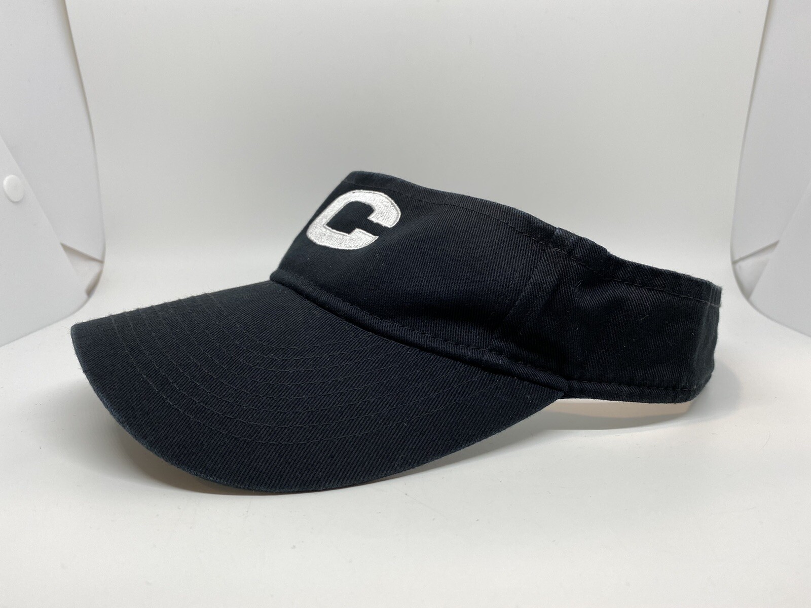 C Visor Cap Hat Adult Adjustable Black 100% Cotton | eBay