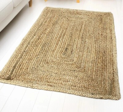 Natural Rug Jute Handmade Braided Rectangle Rugs 75 cm x 120 cm ...