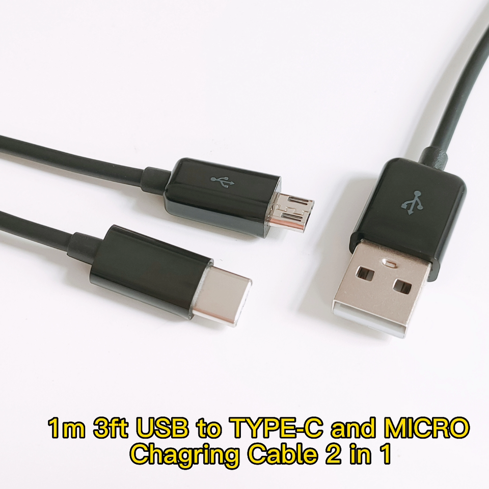 FLEAVER USB 2.0 A to USB Type C and Micro USB Charging Cable Cord for ...