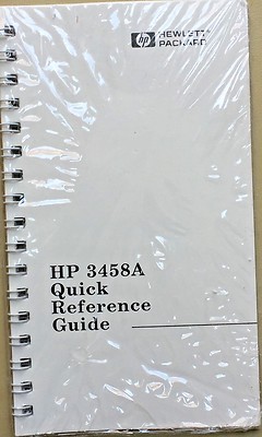 HP 3458A Multimeter Quick Reference Guide P/N 03458-90005 | eBay