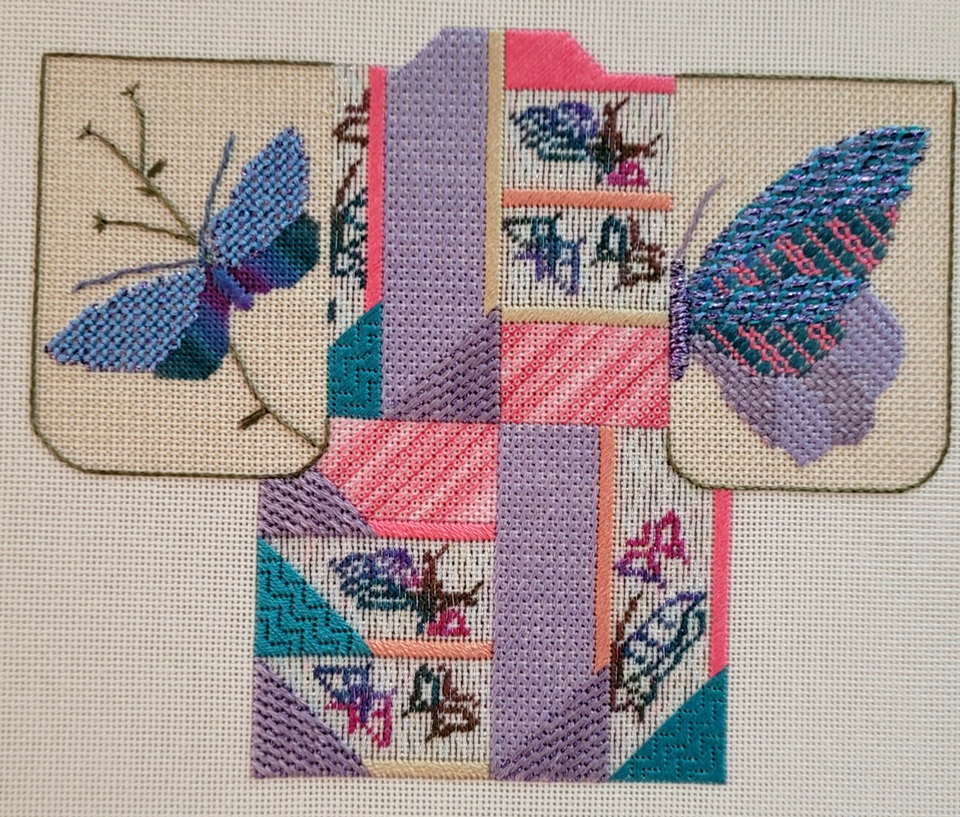 Two Little Sisters, Mary Clubb, 2 kimonos, almost finished, needlepoint ...