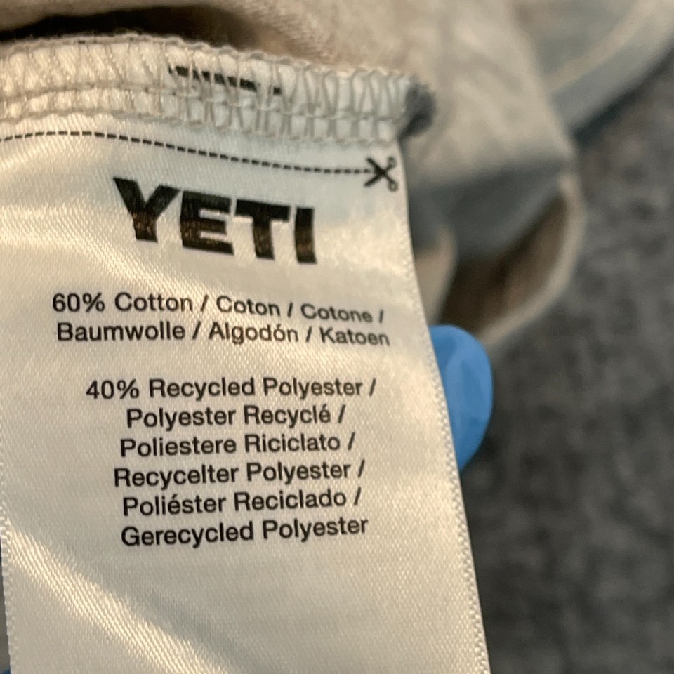 NWT YETI Cooler Shirt Large 22x28 Gray Spellout Logo | eBay