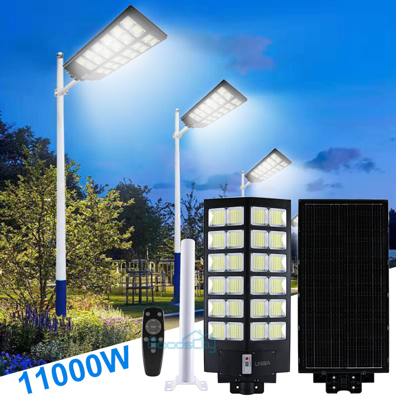 11000W Round 360° Commercial Solar Street Lights Dusk-to-Dawn Outdoor ...