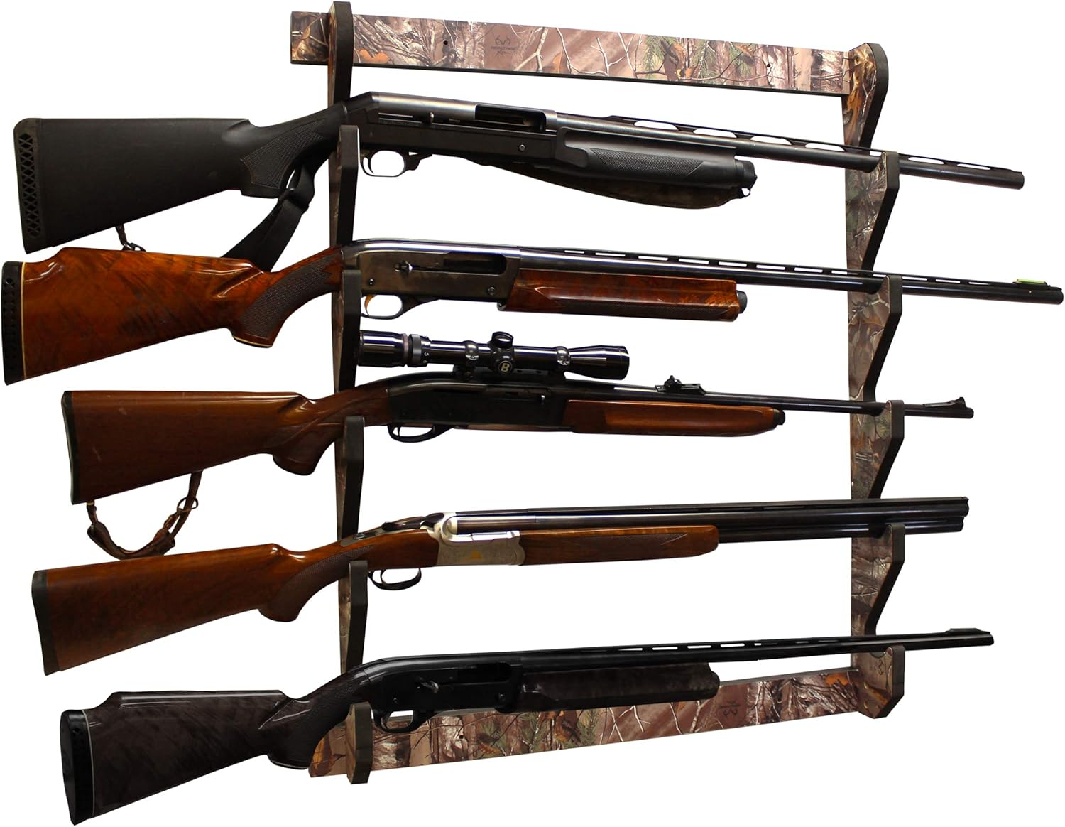 Rifle Gun Rack Organizer Indoor 5 Rifle/Shotgun Wall Storage Display ...