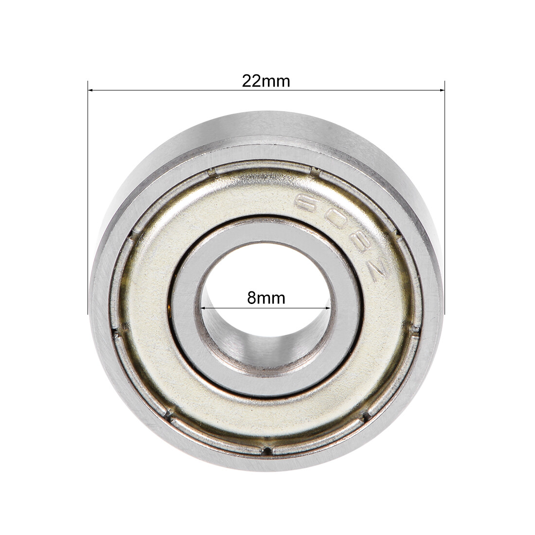 608ZZ Deep Groove Ball Bearing 8x22x7mm Double Sealed Chrome Bearings ...