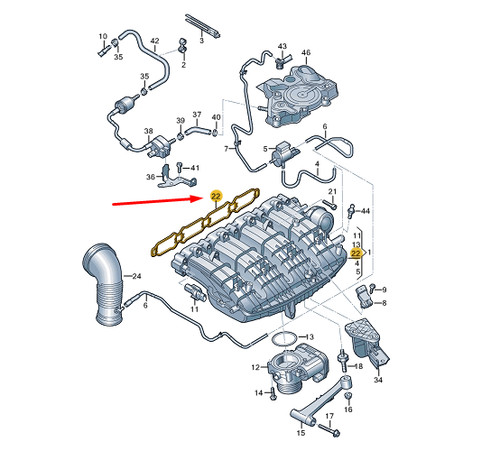 NEW AUDI A4 B9 INTAKE MANIFOLD GASKET 06K129717A 15-19 ORIGINAL NO DUTY ...