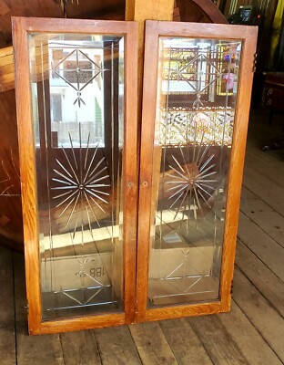 PAIR OF VICTORIAN WHEEL CUT DESIGN CABINET DOORS | eBay
