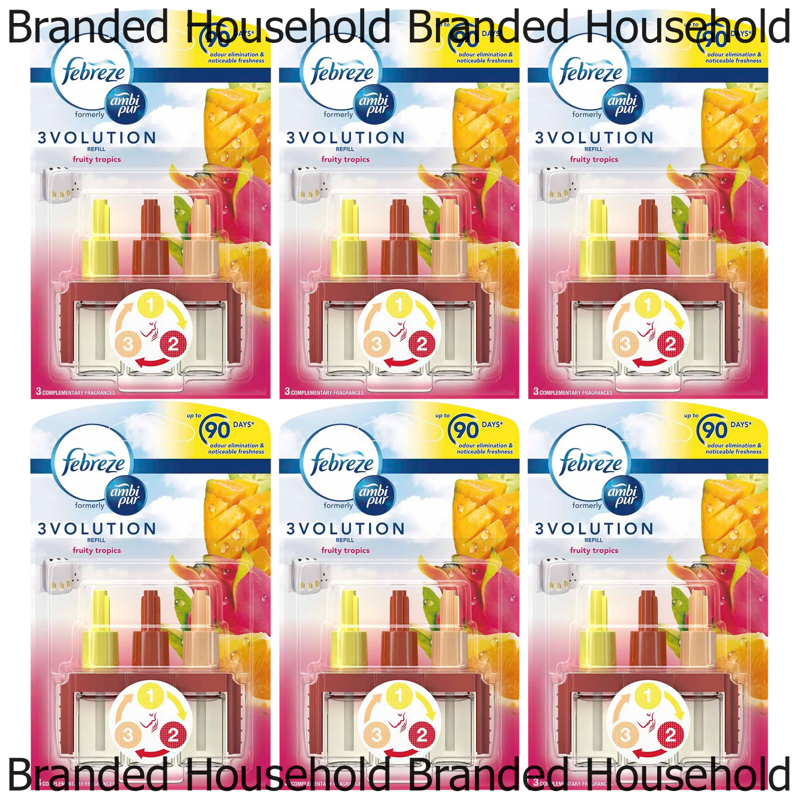 6 x AMBI PUR 3VOLUTION PLUG IN REFILLS FRESHENER FRAGRANCE CHOOSE SCENT ...