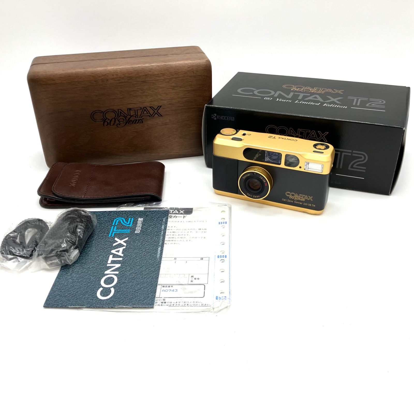 READ [New Wood Box] Contax T2 60th LIMITED GOLD 35mm Film Camera JAPAN ...