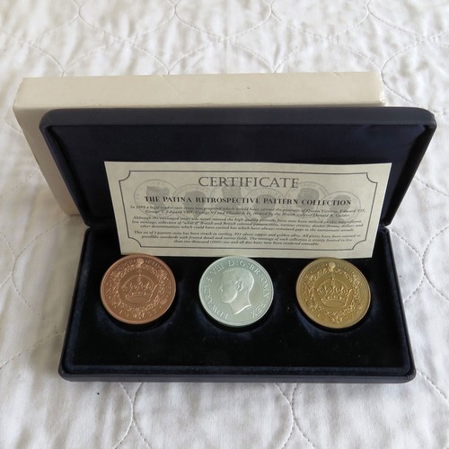 1937 EDWARD VIII CROWNED WREATH PROOF PATTERN SET WITH SILVER - boxed ...