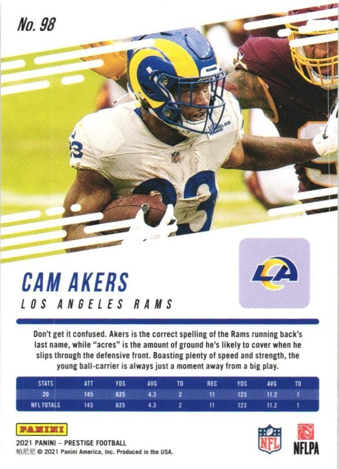 2021 Panini Prestige #98 Cam Akers Los Angeles Rams Football Card | eBay