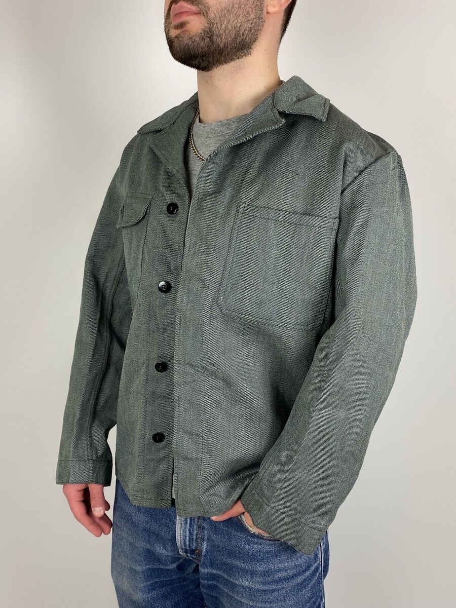 70s Vintage Swiss Salt and Pepper Chest Pocket Work Jacket 70s Vintage Swiss Salt and Pepper Chest Pocket Work Jacket