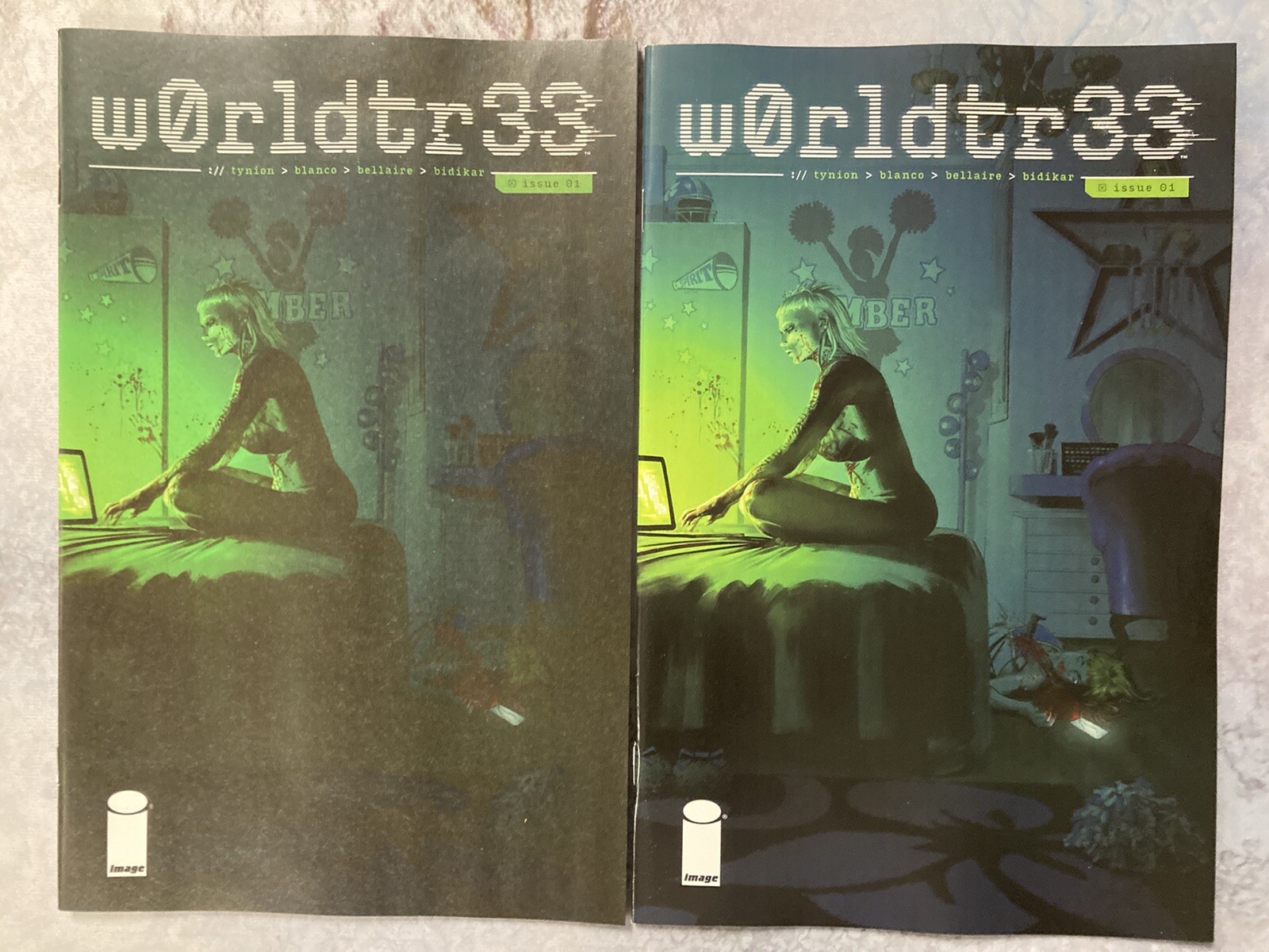 W0RLDTR33 #1 A SET OF 2 MISPRINT & CORRECTED CVR BLANCO COMIC BOOK ...