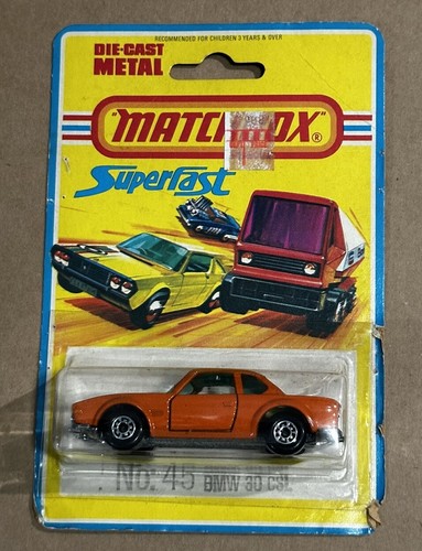 RARE MATCHBOX NO. 45 BMW 3.0 CSL MADE IN ENGLAND 1976 LESNEY SUPERFAST ...