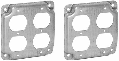 Hubbell-Raco 907C 2 Duplex Receptacles 4-Inch Square Exposed Work Cover ...