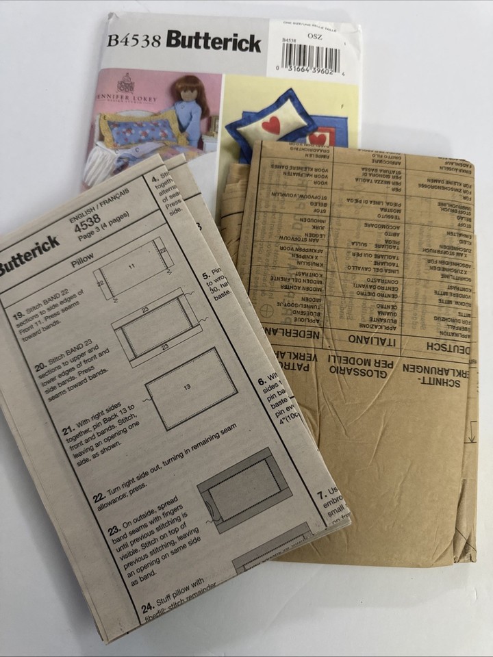 Butterick B4538 18" Doll Bed & Quilts Sewing Craft Pattern Uncut | eBay