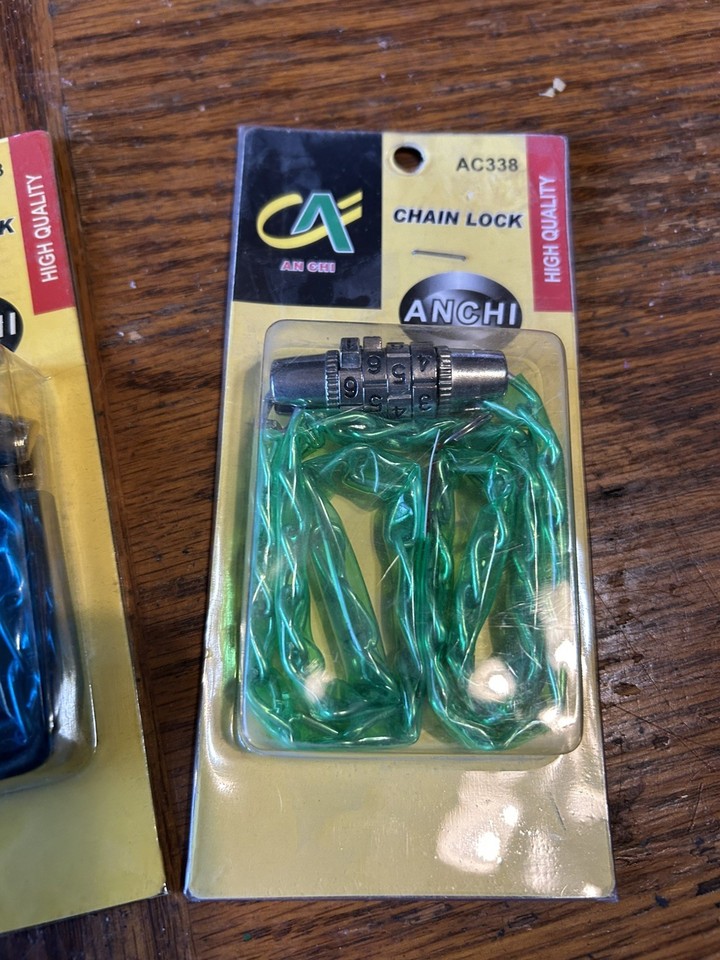 Vntg Bike Bicycle chain with combination lock Metal W. Vinyl Cover 26 ...