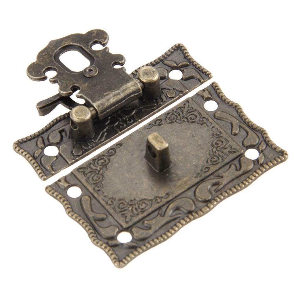 Antique Bronze Box Latch & Hinges Set Unique Wooden Box Hardware (17pcs ...