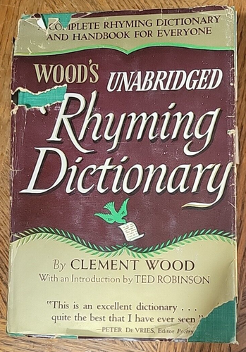 ANTIQUE 1943 WOOD'S UNABRDGED RHYMING DICTIONARY & VERSIFICATION SELF ...