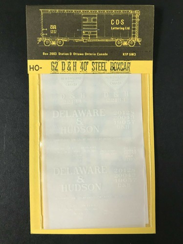 CDS Lettering Dry Transfers HO Scale #62 DELAWARE & HUDSON D&H Boxcar ...