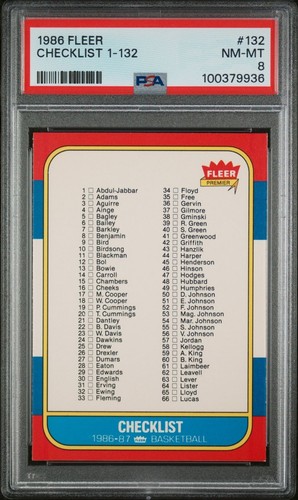 1986 Fleer #132 Checklist PSA 8 | eBay
