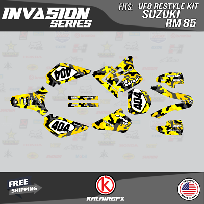 Graphics Kit for Suzuki RM85 (2001-2021) UFO RESTYLE INVASION-Yellow | eBay