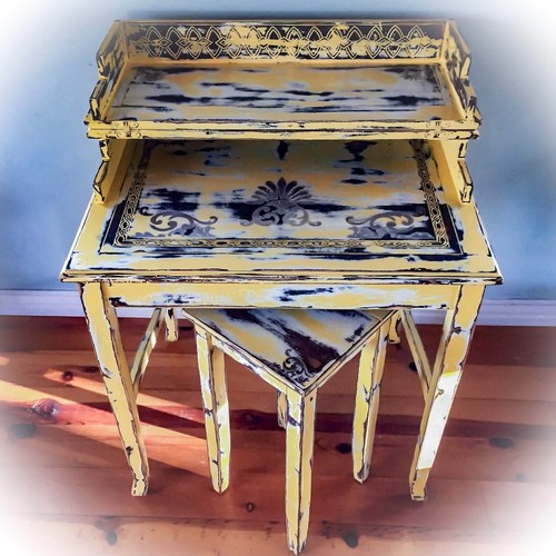 Shabby Chic Desk, Rustic, Yellow Desk, Distressed, Vintage, Farmhouse ...