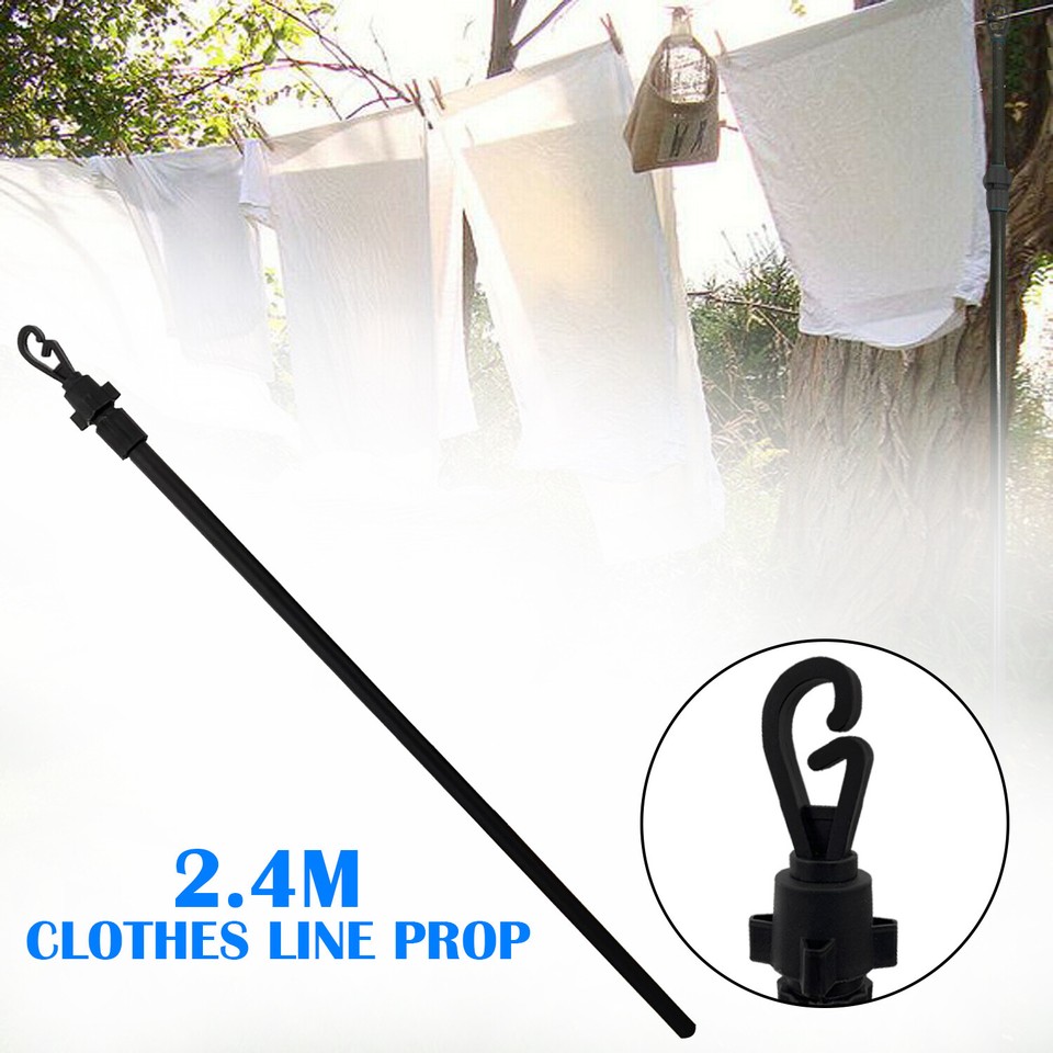 2 X Extending Clothes Prop Washing Line Pole Galvanised Heavy Duty ...