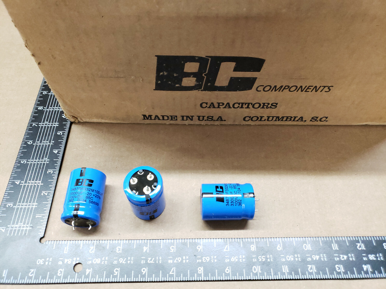 (3 pcs) 3487DF332M100UFA2 BCC, 3300uF 100V 85*c, Snap-In (Solder-Lug ...