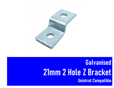 GALVANISED 2 HOLE Z BRACKET FOR 21MM X 41MM CHANNEL UNISTRUT COMPATIBLE ...