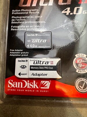 SANDISK ULTRA II 4.0 GB PRO DUO MEMORY STICK ADAPTER READ WRITE ...